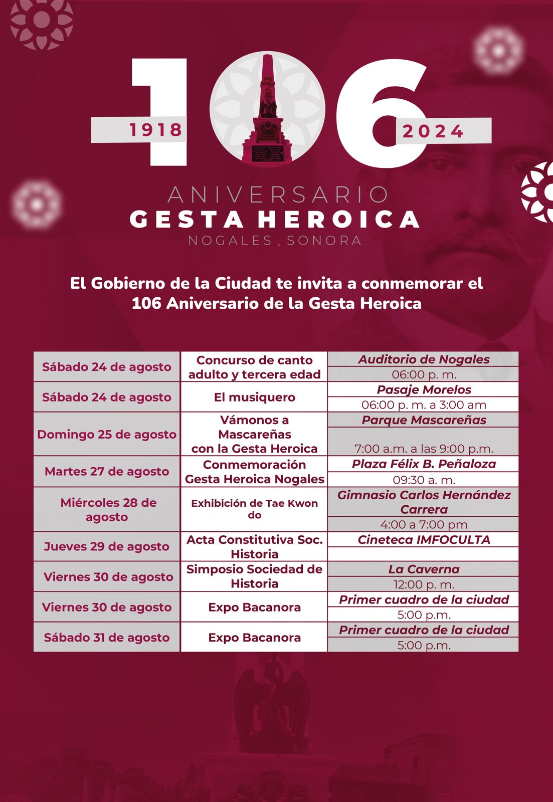 INVITAN A CONMEMORAR LA GESTA HEROICA 2024 - Gobierno Municipal de Nogales